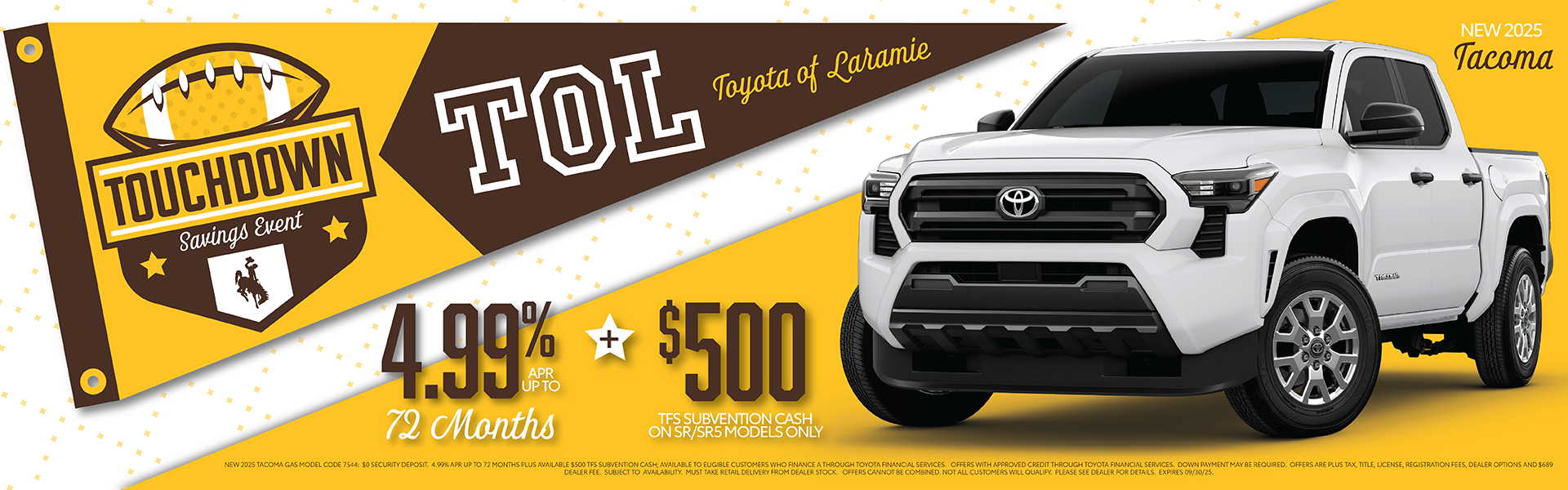 Touchdown Savings on Tacoma | Toyota of Laramie Specials Laramie, WY